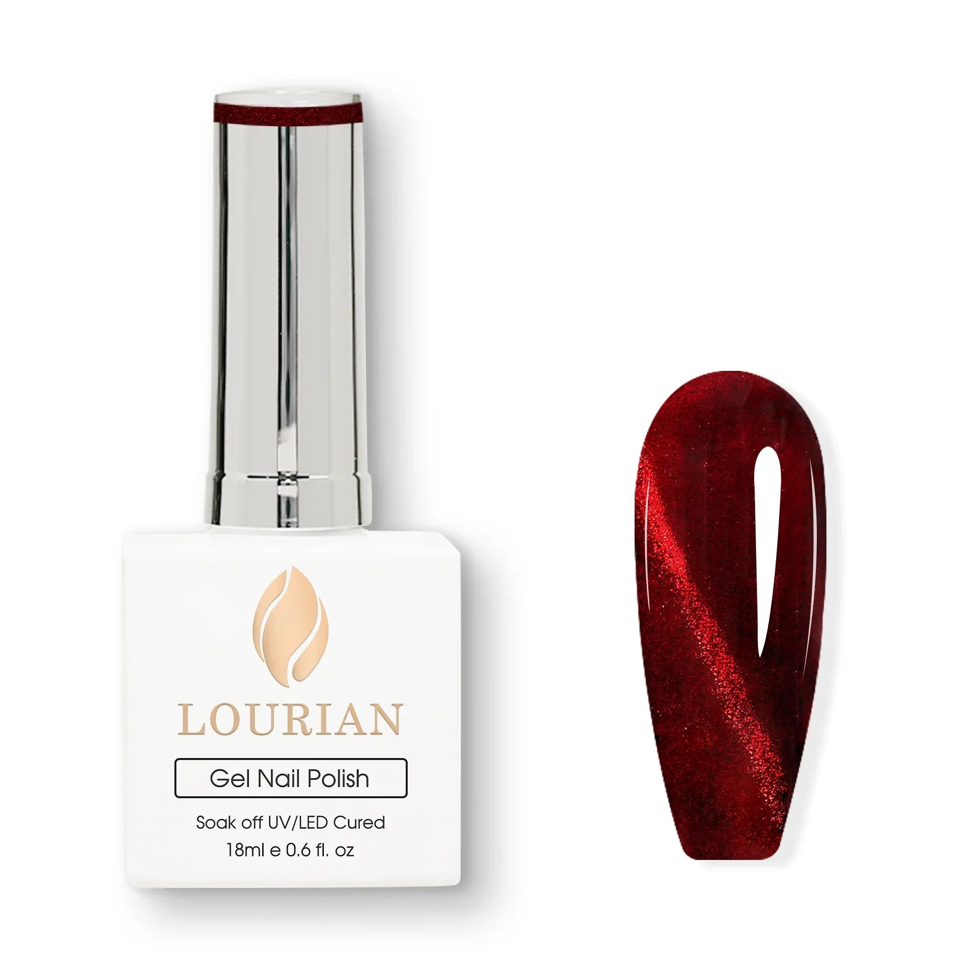 Lourian® Ruby Flame Cat Eye Gel – Red Inferno | Magnetic Gel Polish ...